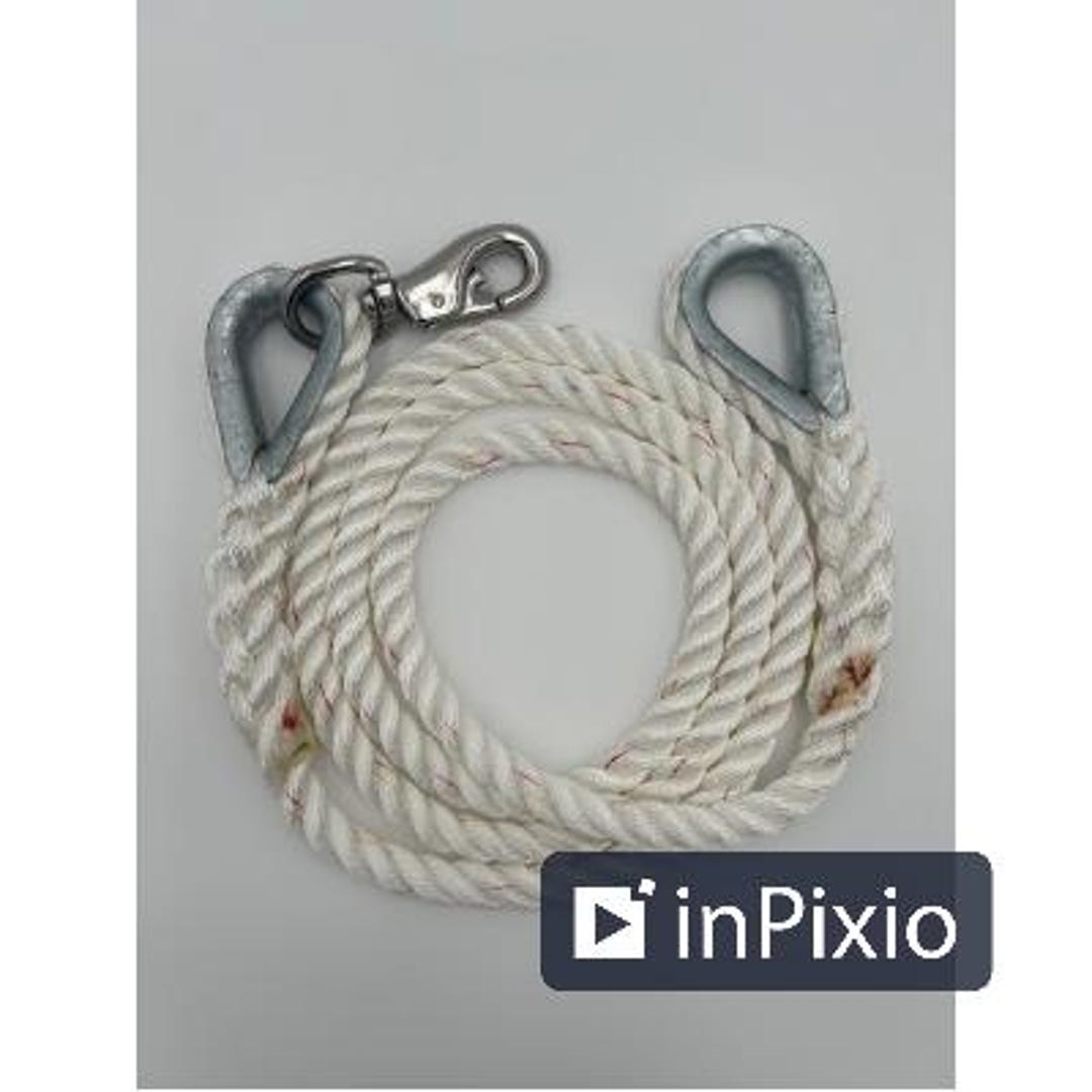 Mooring Line 5/8" Diameter Line X 4'. Premium 3 Strand Nylon Galvanized ...