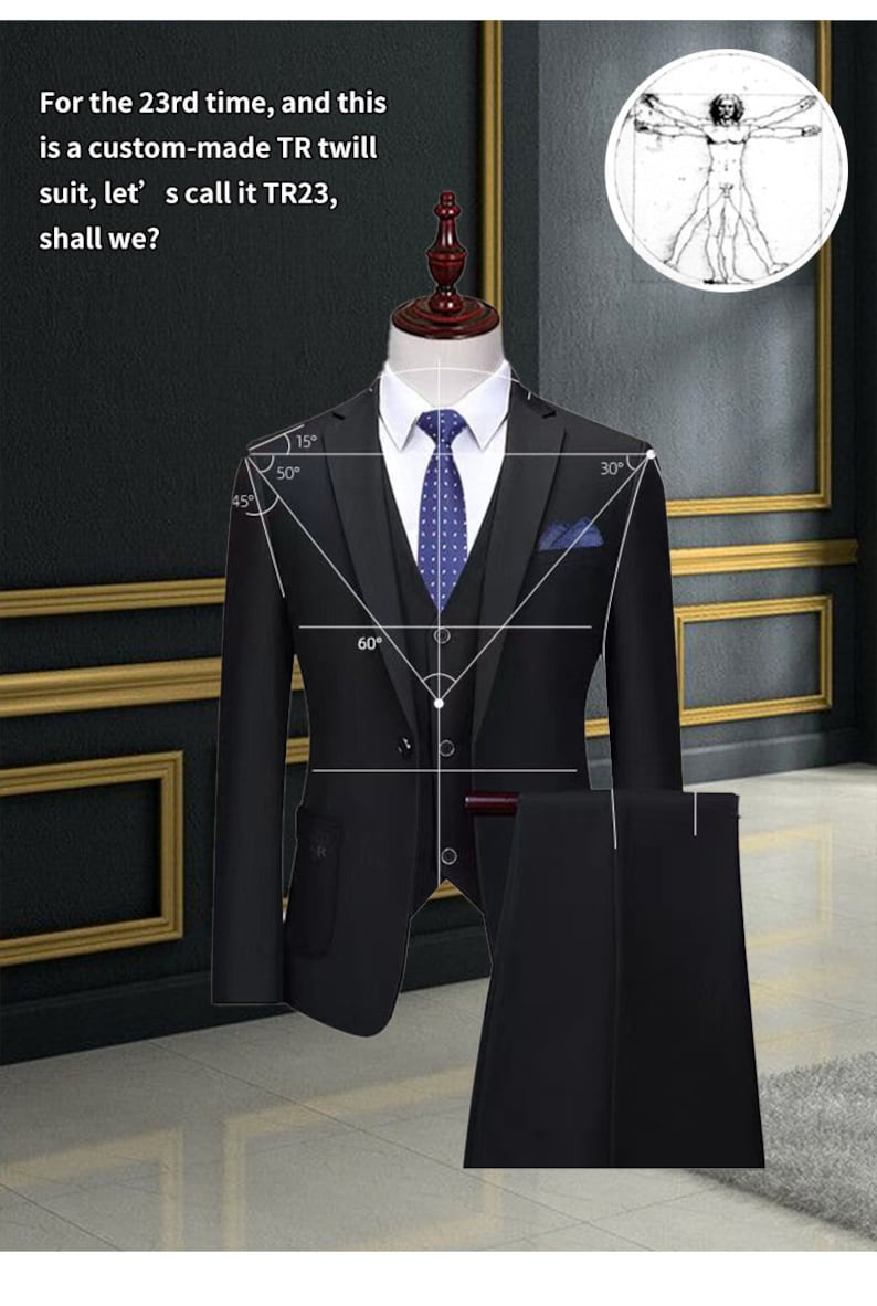 Men's Black Suit Large Size Men's Banquet Wedding Groom Suit Two-piece ...