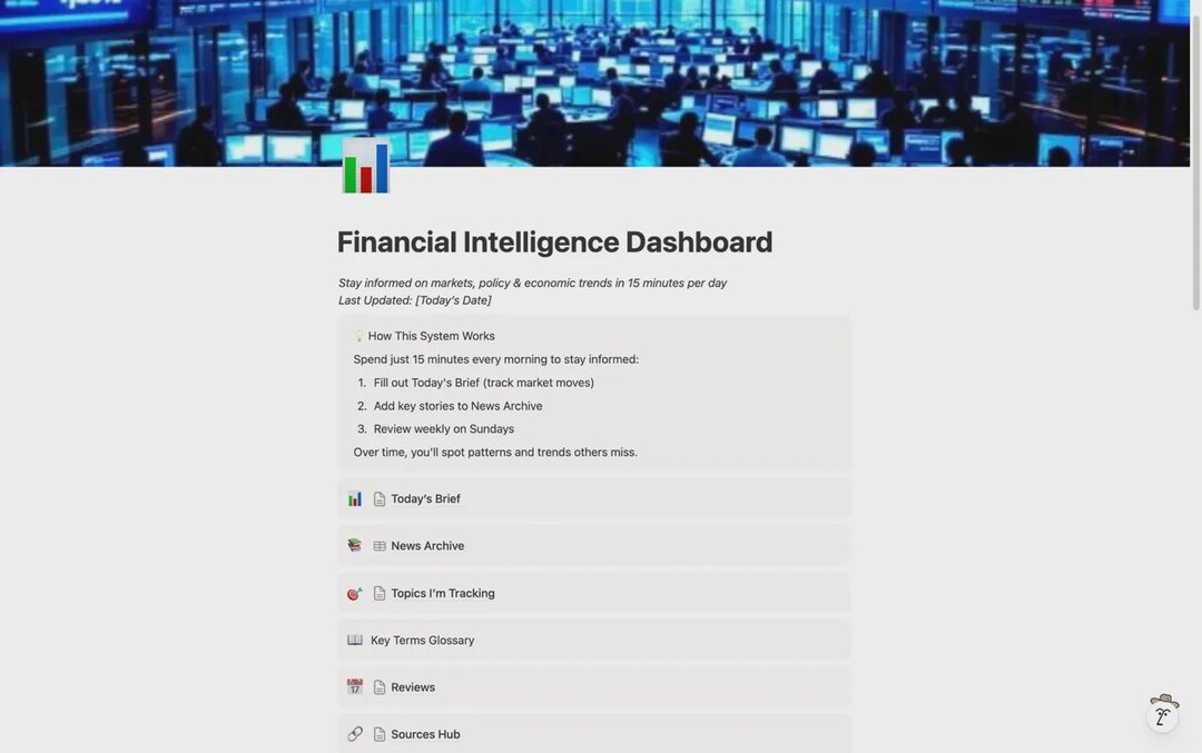 Notion Financial Intelligence Tracker | Market News Dashboard for ...