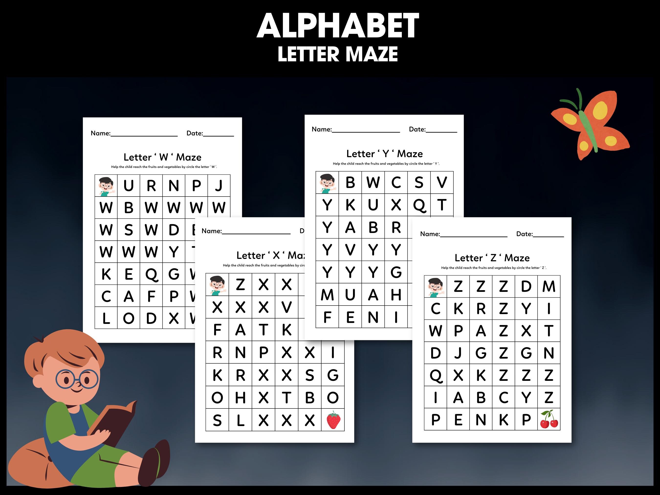 Alphabet Worksheets for Preschool Preschool Printable Letter Mazes ...