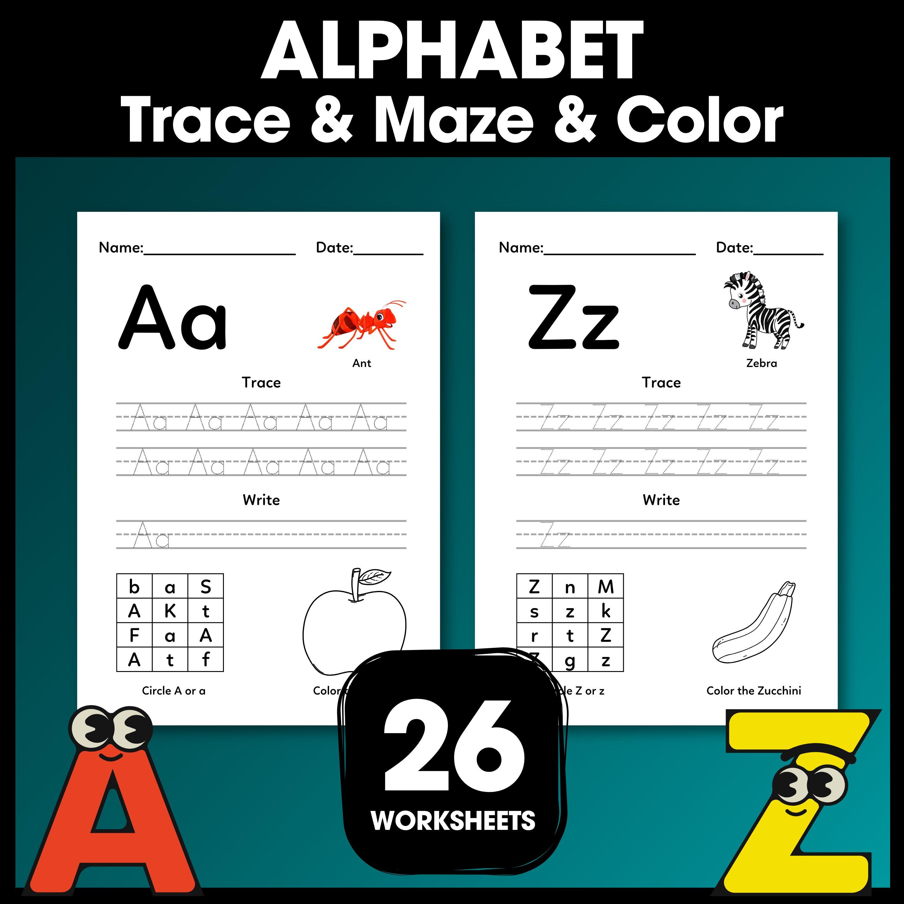 Alphabet Worksheets Alphabet Tracing Sheet Letters ABC Printable ...