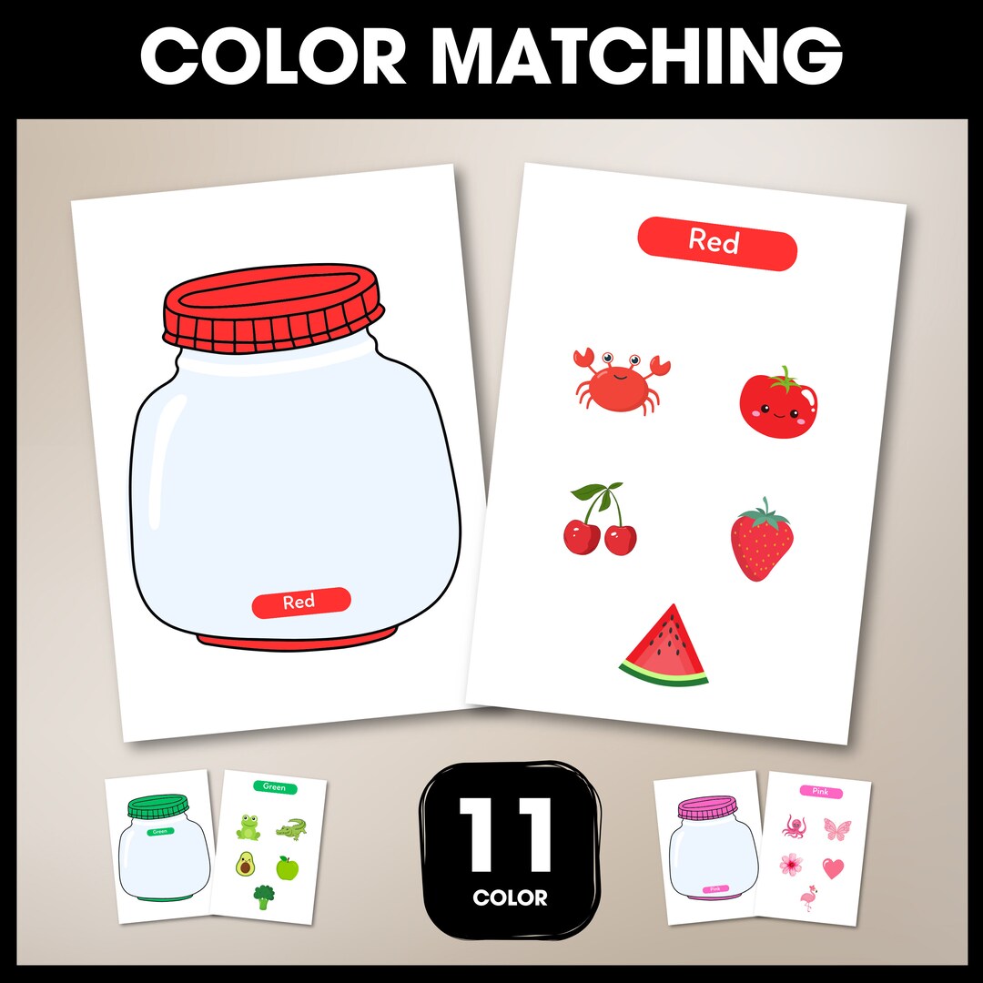 Color Matching Activity for Kids Homeschool Color Sorting Printable ...