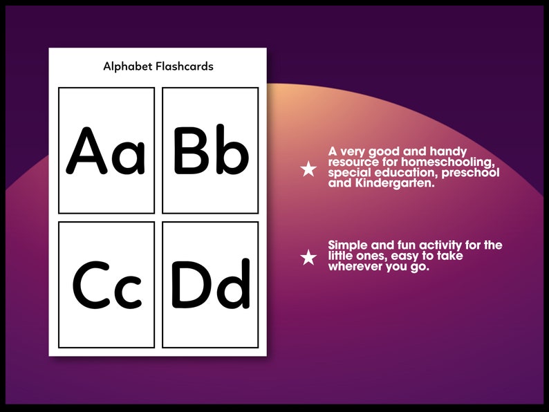 Alphabet Cards Printable for Preschool, Uppercase and Lowercase Black ...
