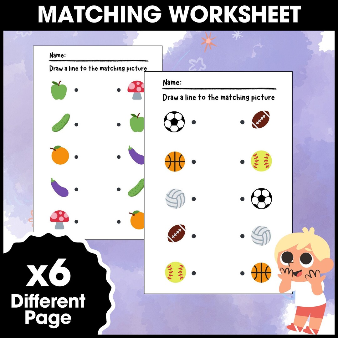 Printable Worksheets Educational Pages Matching Worksheets Draw a Line ...