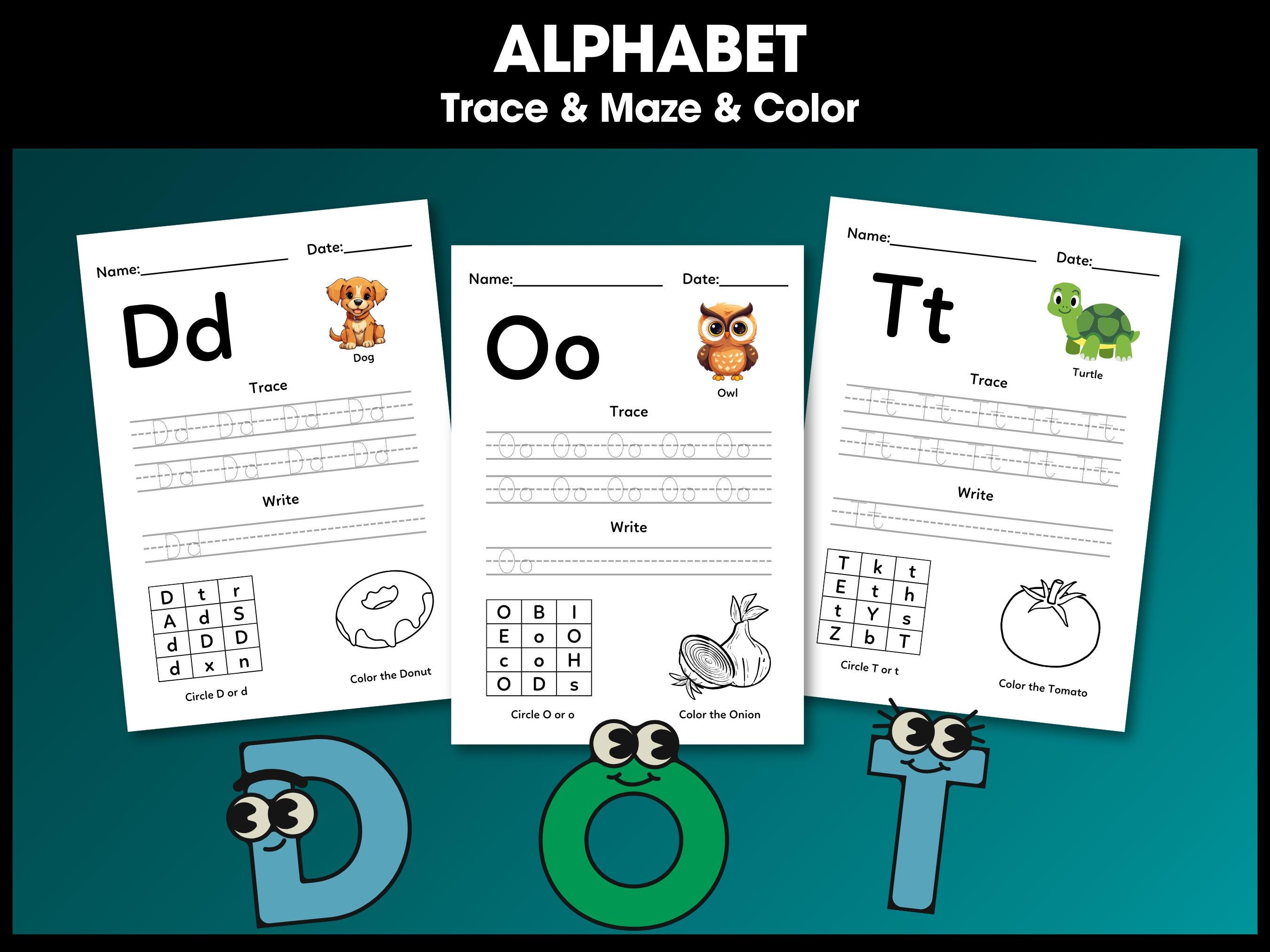 Alphabet Worksheets Alphabet Tracing Sheet Letters ABC Printable ...