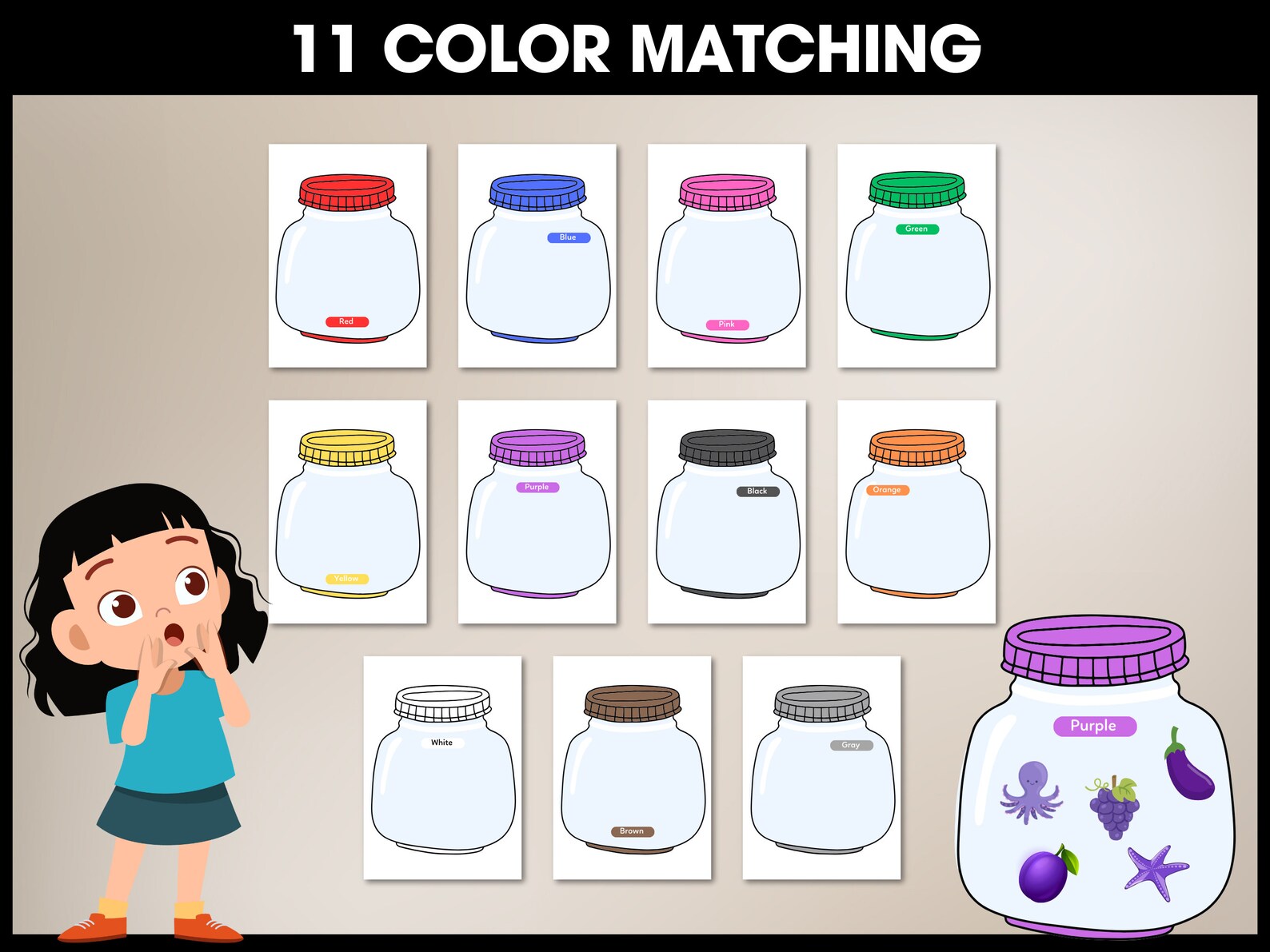 Color Matching Activity for Kids Homeschool Color Sorting Printable ...
