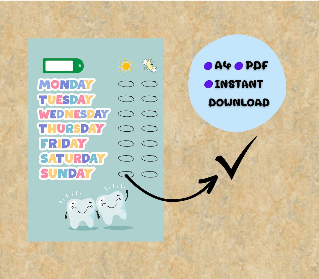 Brush Teeth Chart Brush Teeth Routine Brush My Teeth - Etsy
