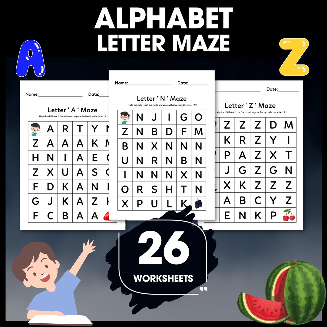 Alphabet Worksheets for Preschool Preschool Printable Letter Mazes ...