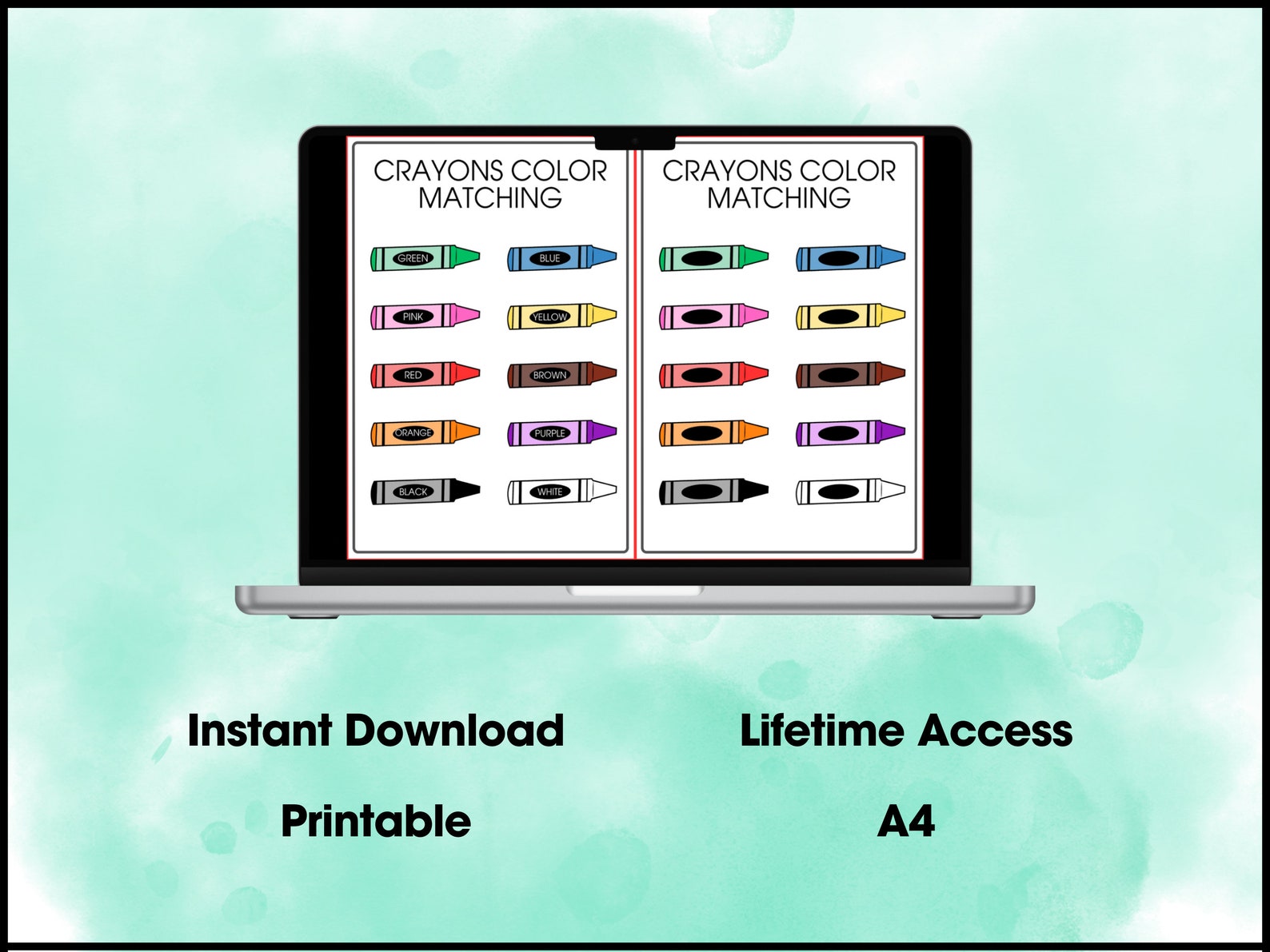 Color Matching Game Busy Book Printable Educational Activity Busy ...