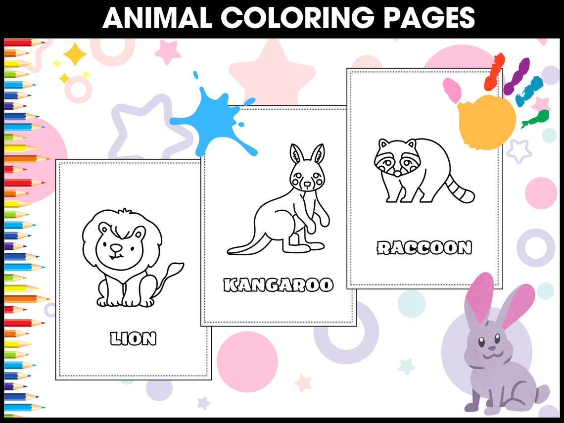 Animal Coloring Pages for Kids Easy Coloring Activity Kids Coloring ...
