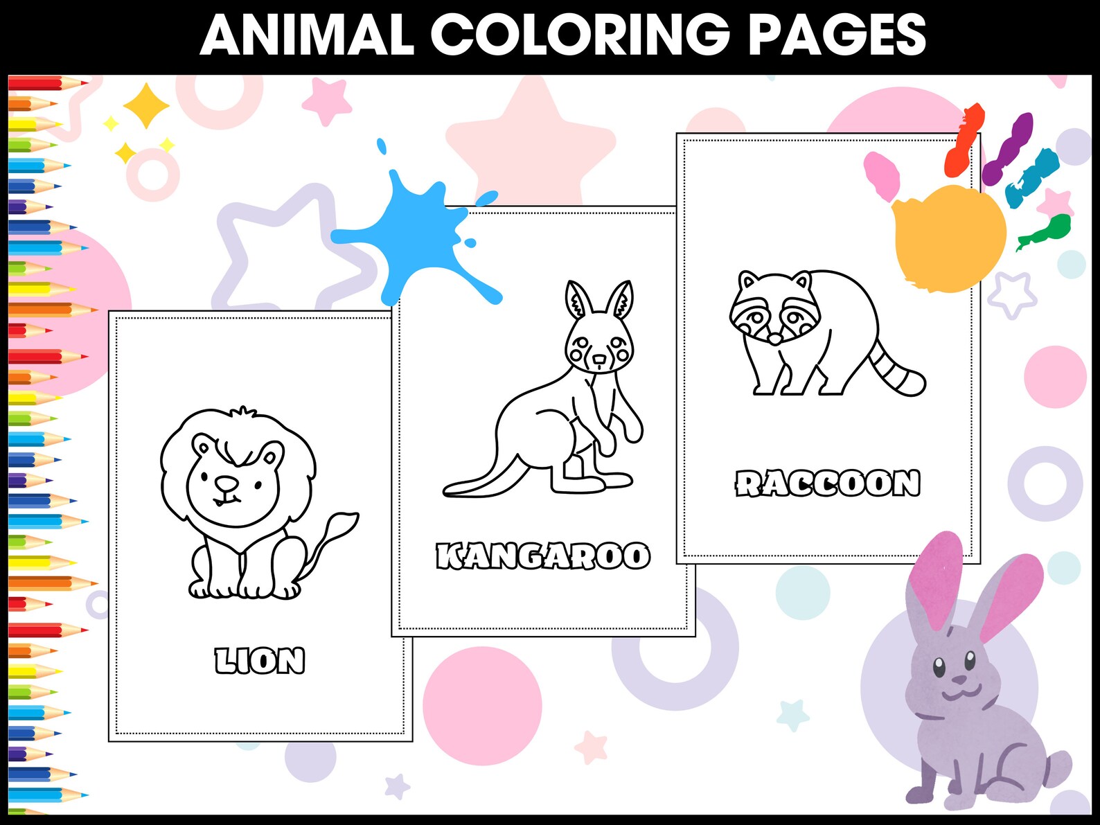 Animal Coloring Pages for Kids Easy Coloring Activity Kids Coloring ...
