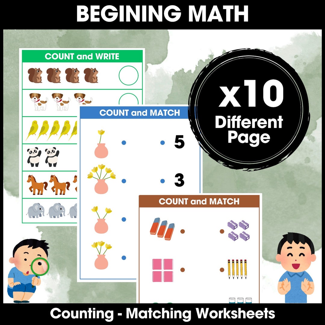 Preschool Math Beginning Math,learning to Add Kindergarten Worksheet ...
