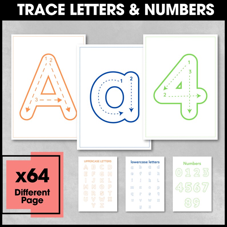 Trace Letters, All 26 Letters, Color the Letters. Trace Numbers. Color ...
