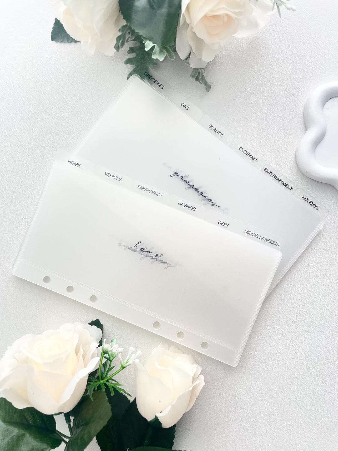 Tabbed Cash Envelopes | Matte Frosted | Cursive or Classic Font - Etsy