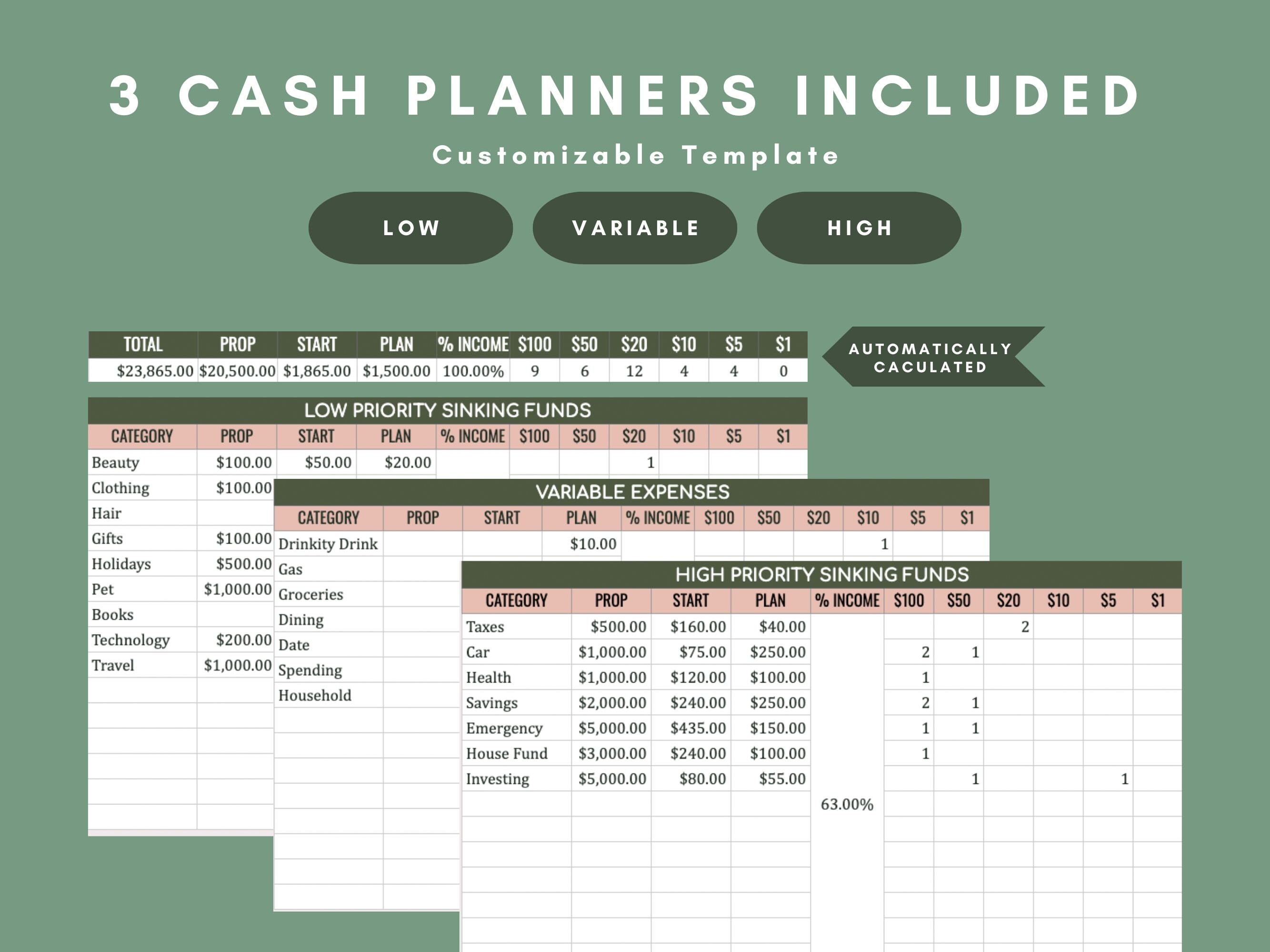 Cash Budget Planner Google Spreadsheet, Video Tutorial Included, Income ...