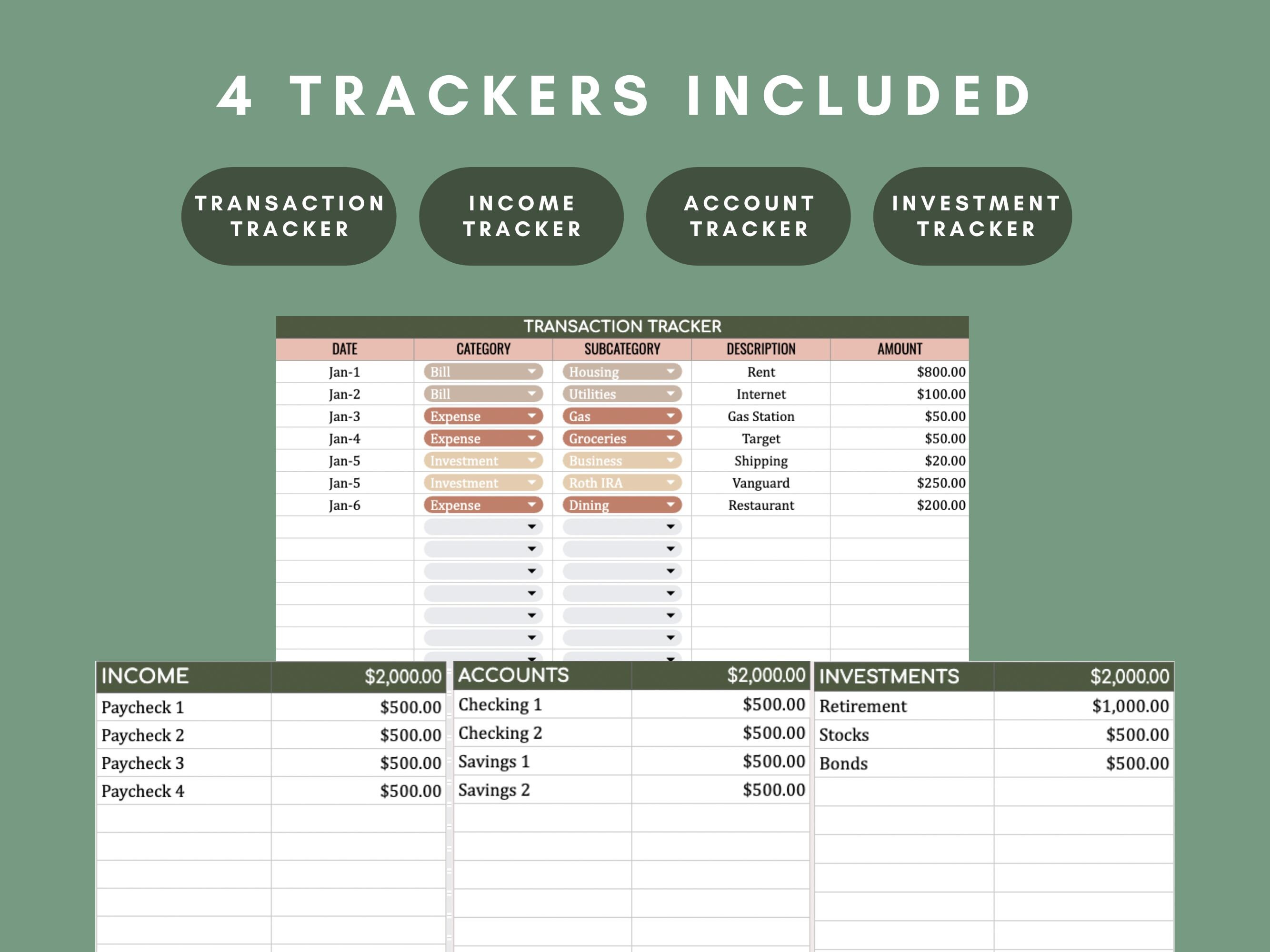 Monthly Budget Spreadsheet, Video Tutorial Included, Google Sheets ...