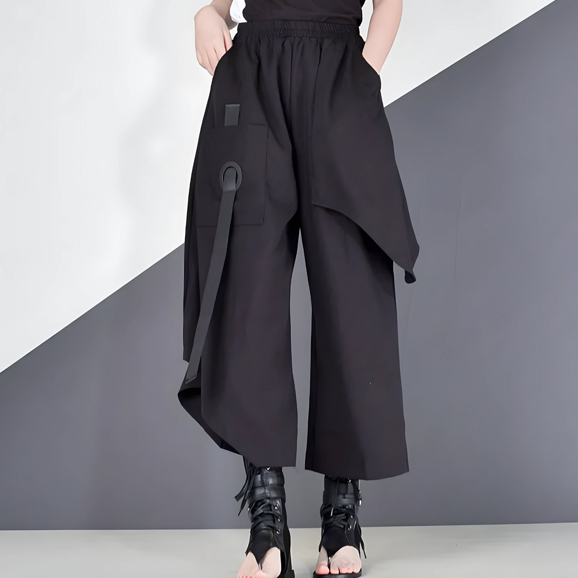 Hakama Cargo Pants Japanese Pants Tactical Pants Japanese Streetwear ...