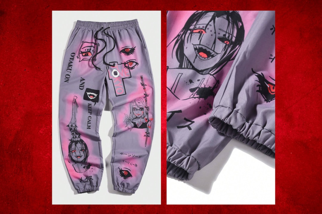 Anime Print Hakama Pants Harajuku Hakama Cargo Pants Japanese ...