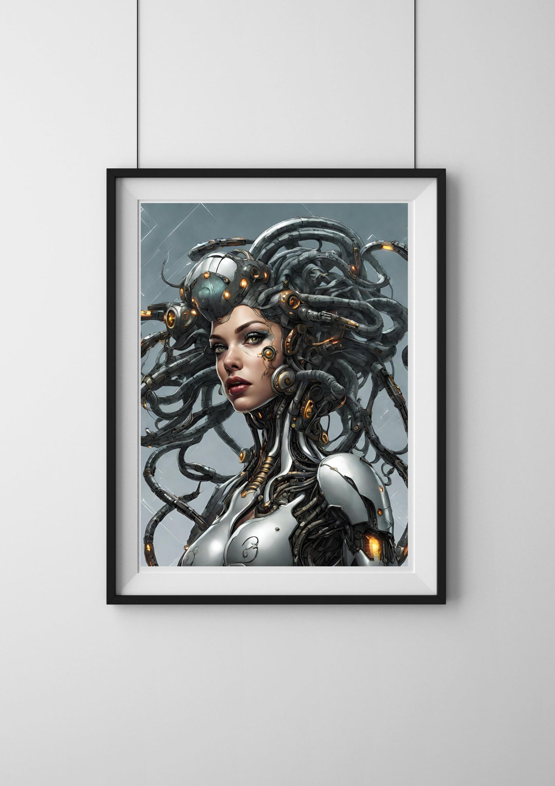 Medusa Cyborg Female DIY Poster Gothic Decoration Picture AI - Etsy