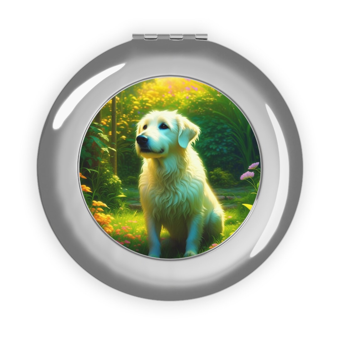 Compact Travel Mirror Garden Dog Theme - Etsy