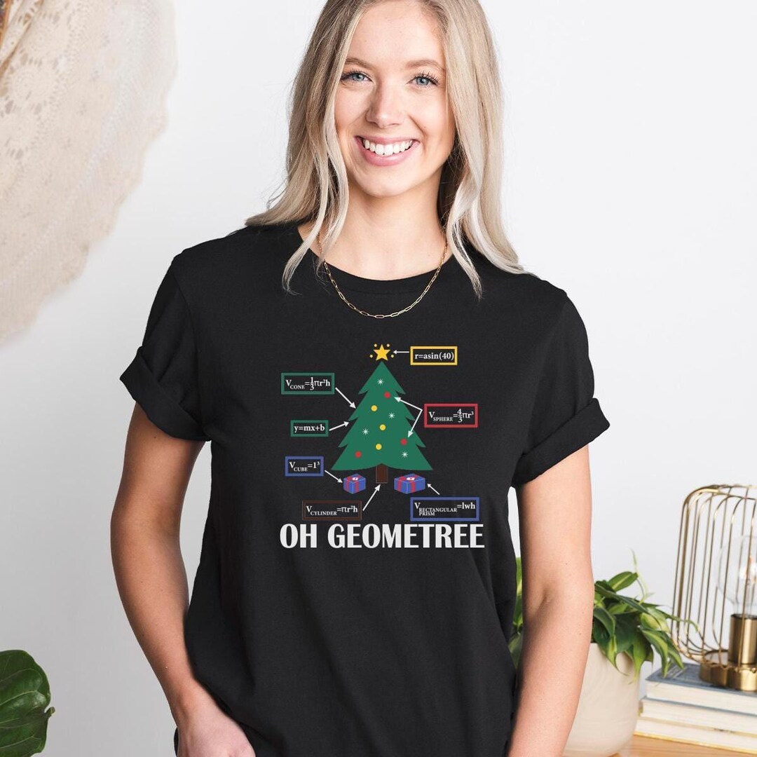 Math Christmas Tree Pun Tee, Oh Geometree Shirt - Etsy