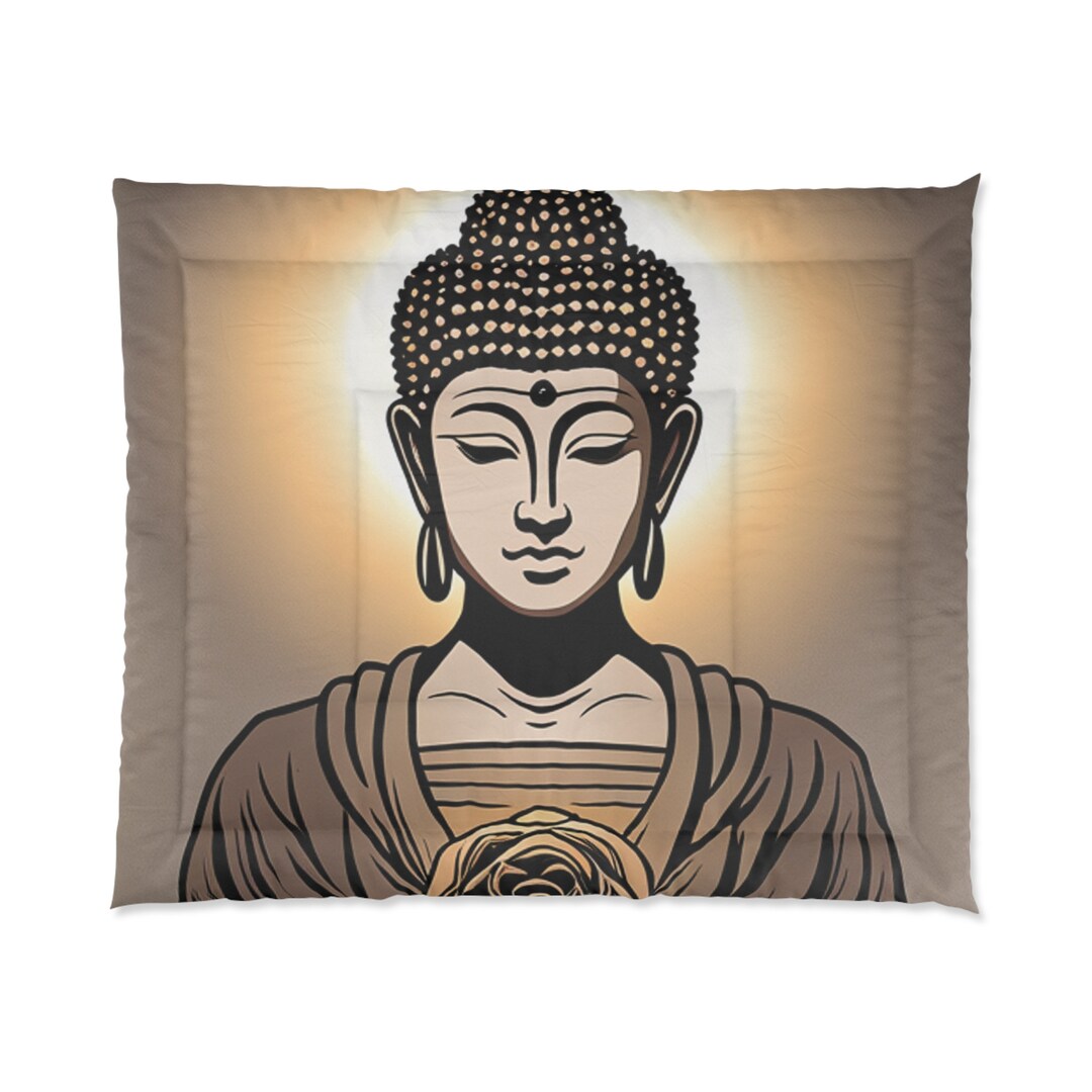 Karma & Zen Fashion: Gold Rose Buddha Full Comforter Blanket - Etsy
