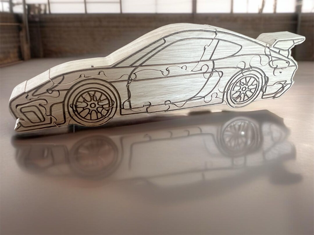 Solid Wood Puzzle of the Porsche GT4 Requesting Godfather, Requesting ...