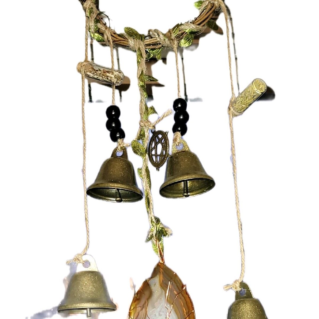 Handmade Tree of Life Witches Bells: Agate Slice, Herb Jars - Etsy