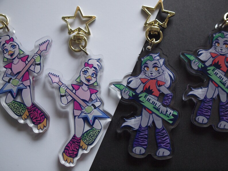 Roxy and Chica FNAF Security Breach Acrylic Keychains - Etsy