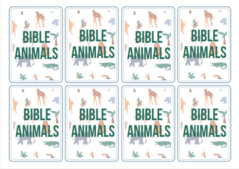 103 Bible Animals, Memory Game, Bible Game, Print at Home, Matching ...