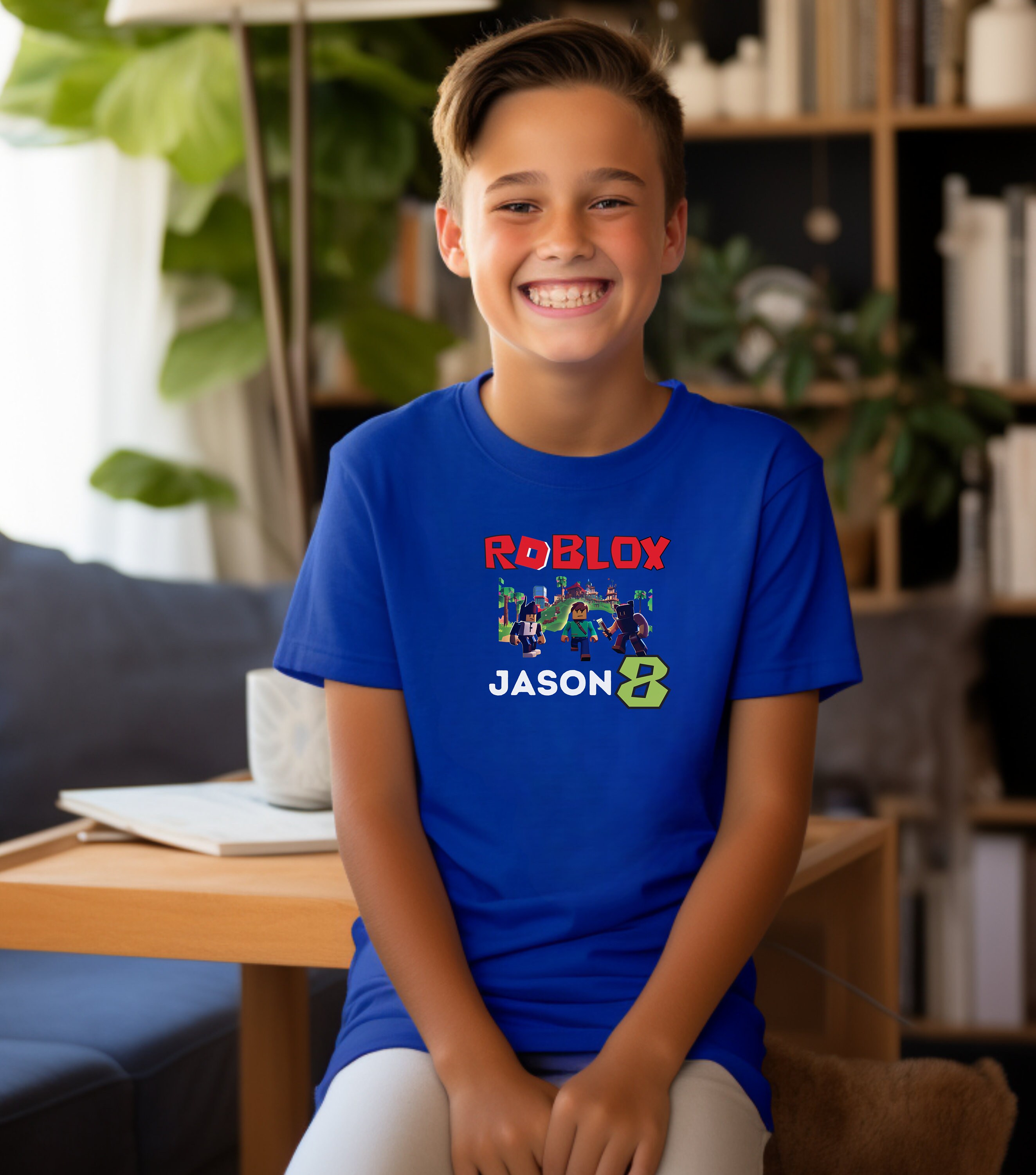 Custom Roblox Kids Birthday Shirt,roblox Shirt,gamer Shirt,roblox Lover ...