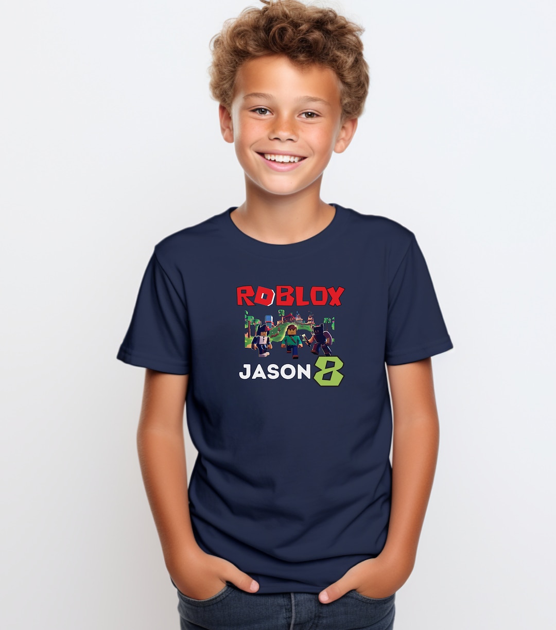 Custom Roblox Kids Birthday Shirt,roblox Shirt,gamer Shirt,roblox Lover ...
