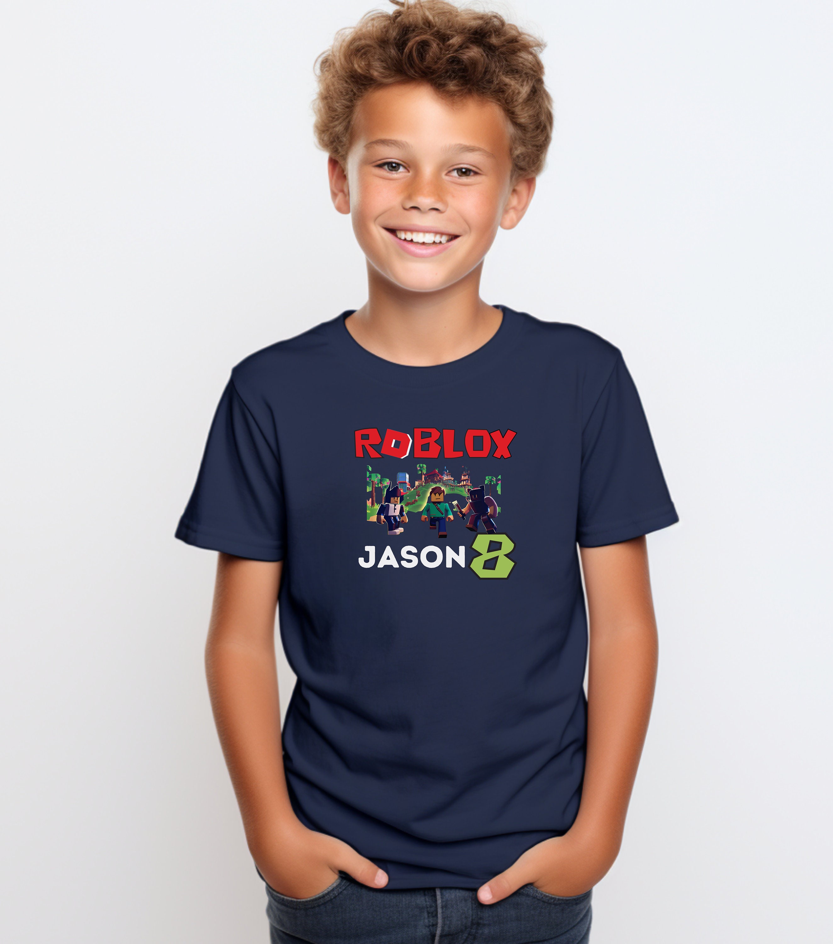 Custom Roblox Kids Birthday Shirt,roblox Shirt,gamer Shirt,roblox Lover ...