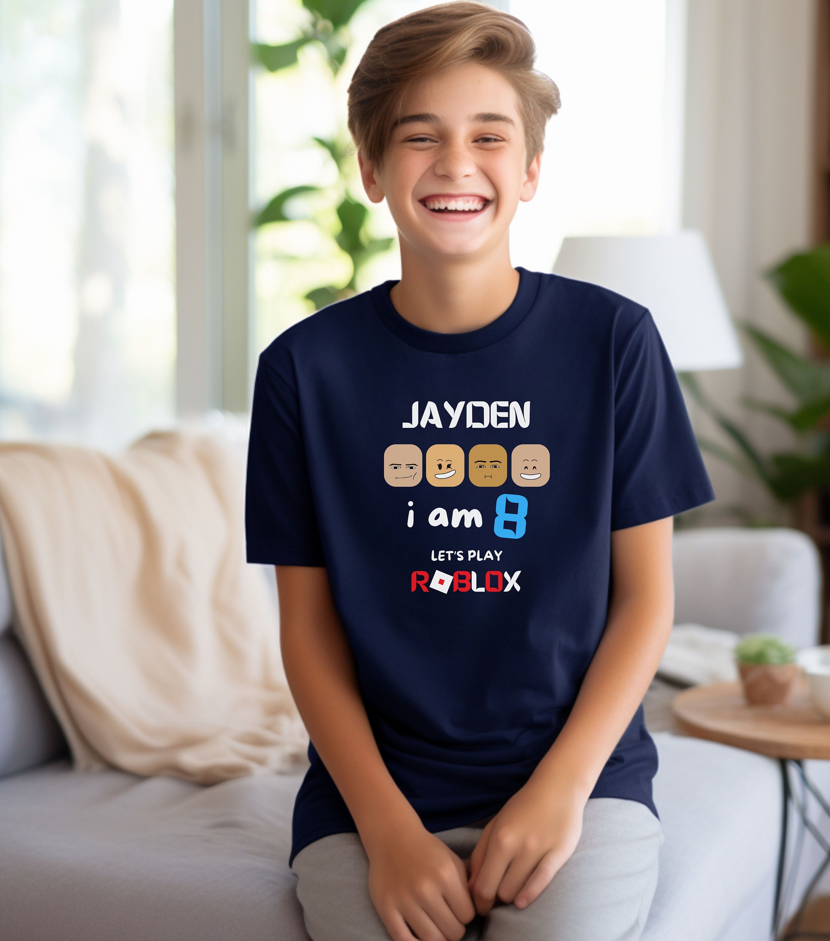 Custom Roblox Kids Birthday Shirt,roblox Shirt,gamer Shirt,roblox Lover ...