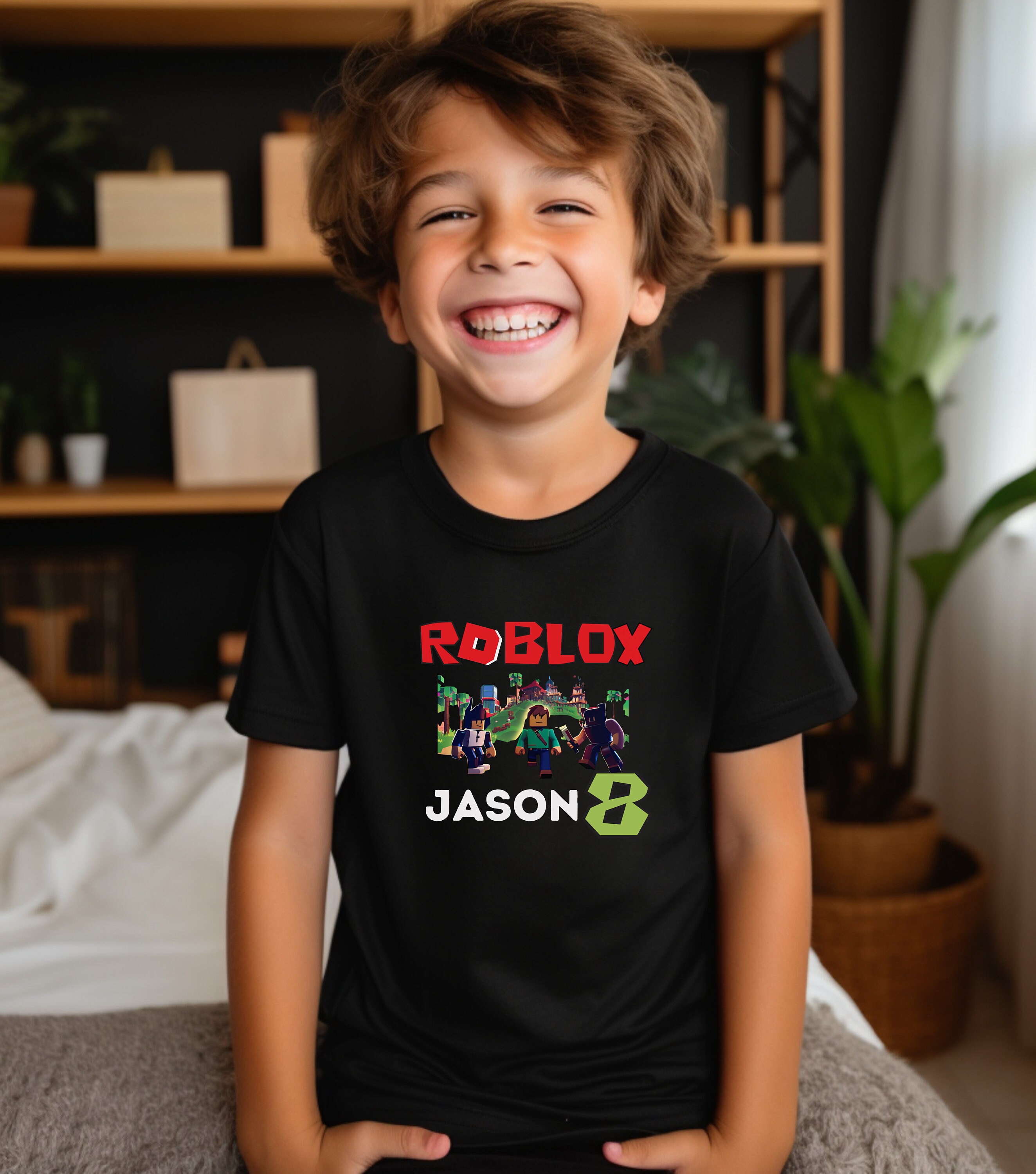 Custom Roblox Kids Birthday Shirt,roblox Shirt,gamer Shirt,roblox Lover ...