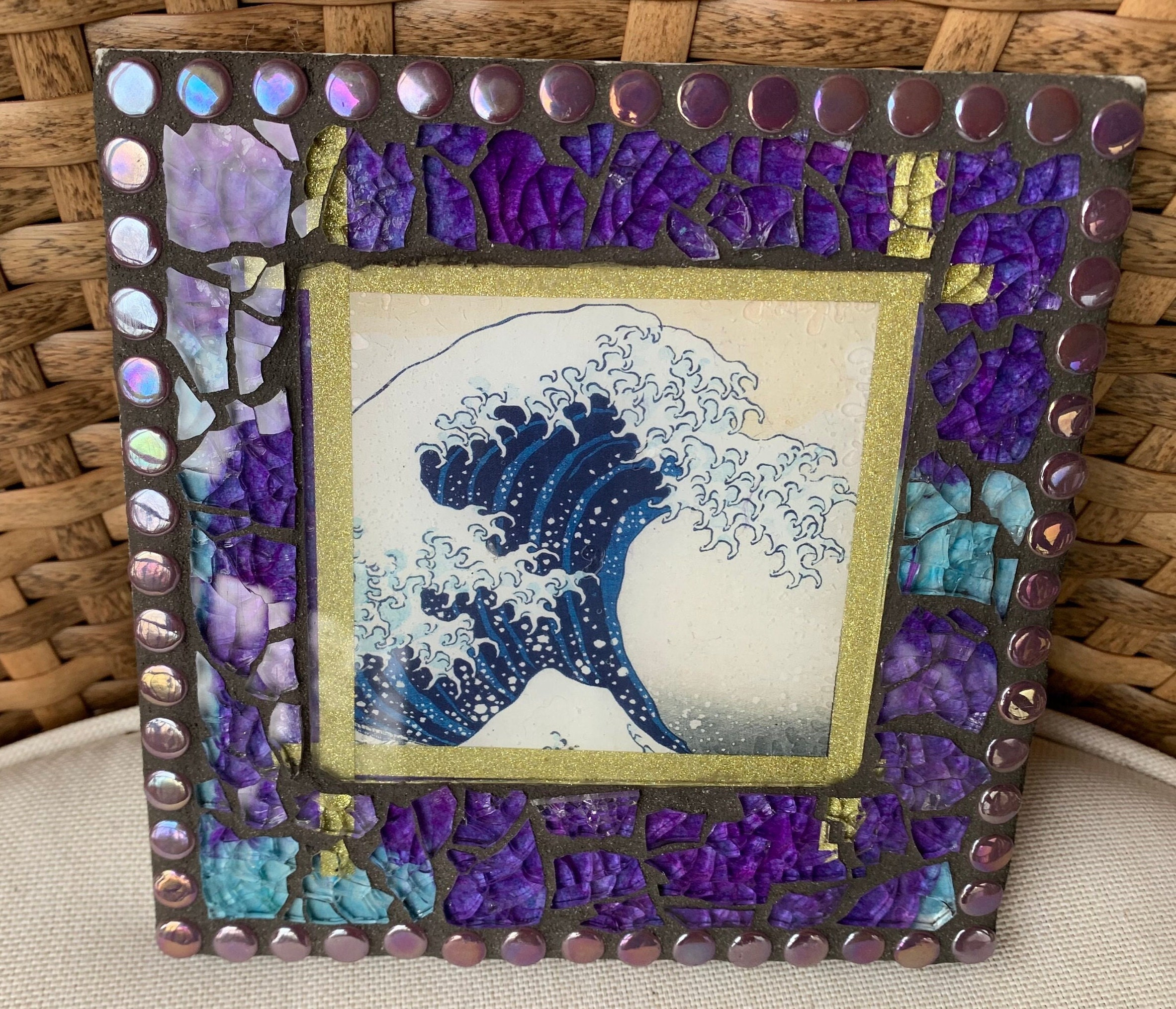 Multi-media Mosaic Art "wave" - Etsy