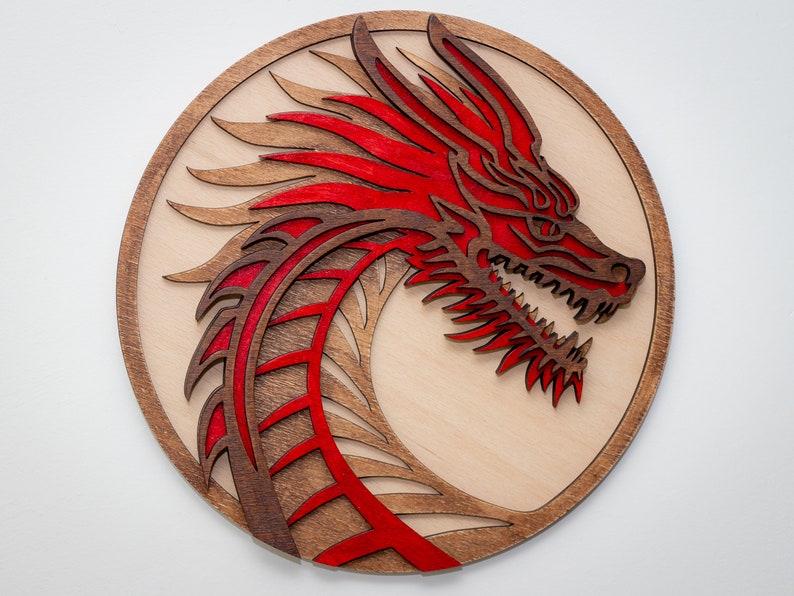 Dragon Laser Cut File, 3D Layered Svg, Dxf, Wall Art - Etsy
