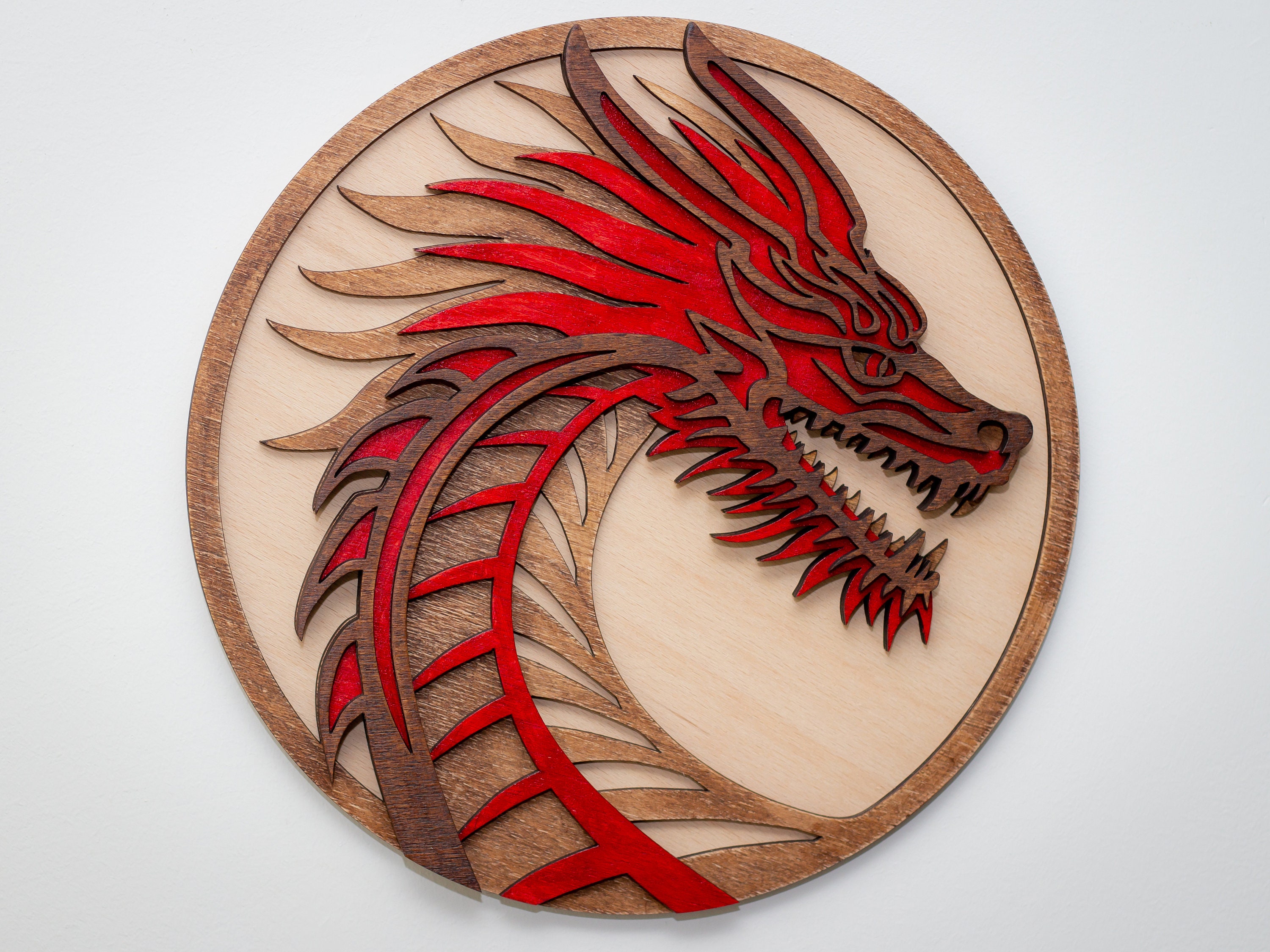 Dragon Laser Cut File, 3D Layered Svg, Dxf, Wall Art - Etsy