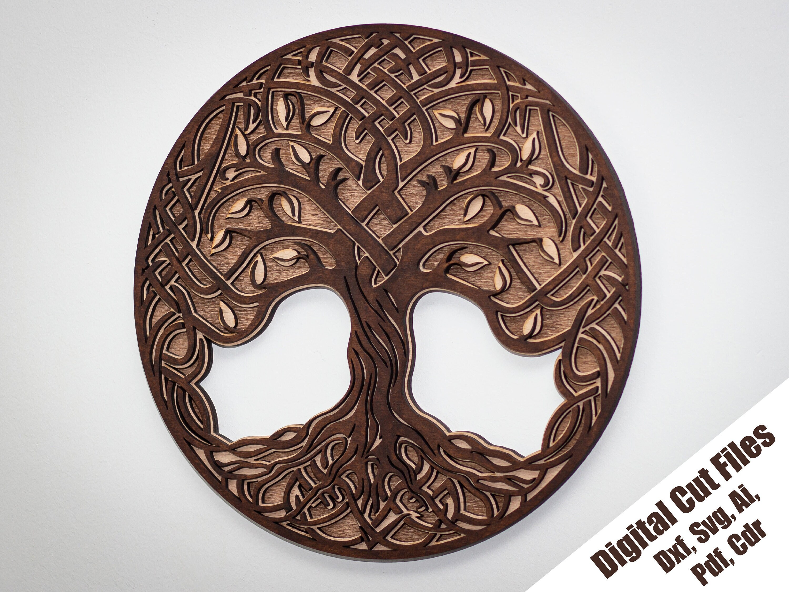 Multilayer Laser Cut File for Creating Tree of Life Wooden 3D Wall Art ...