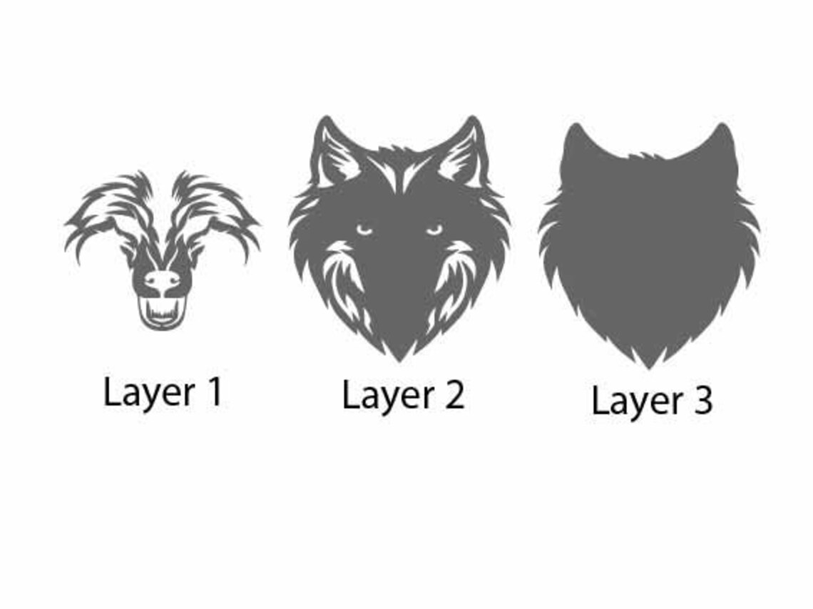 Wolf Multilayer SVG, Laser Cut File, 3D Layered SVG, DXF, Wall Art - Etsy