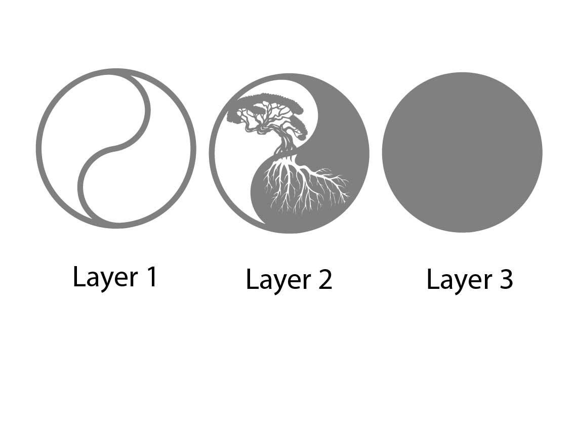 Yin Yang Tree Laser Cut File, Multilayer Wall Decor, Svg, Dxf - Etsy