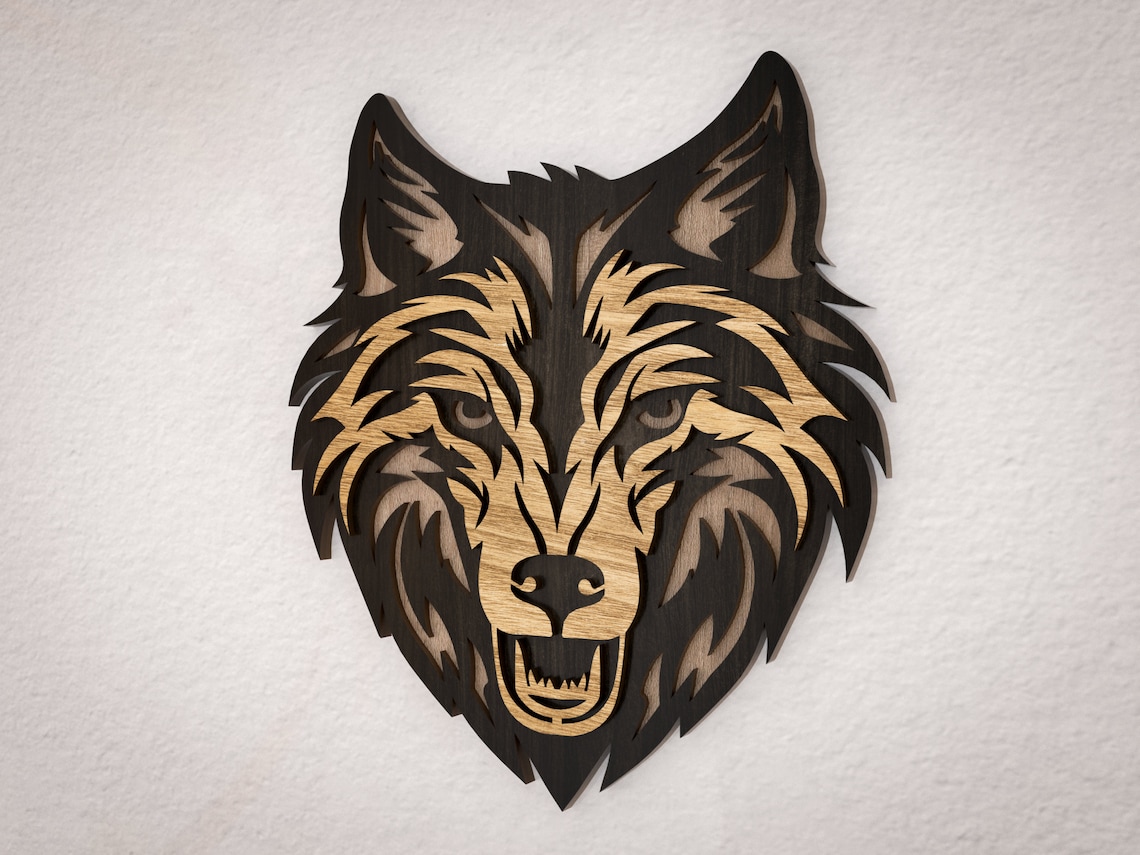 Wolf Multilayer SVG, Laser Cut File, 3D Layered SVG, DXF, Wall Art - Etsy