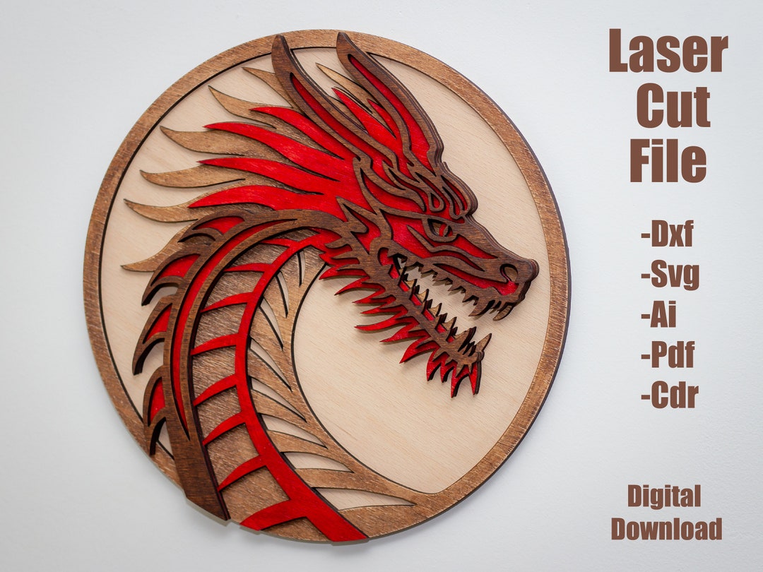Dragon Laser Cut File, 3D Layered Svg, Dxf, Wall Art - Etsy