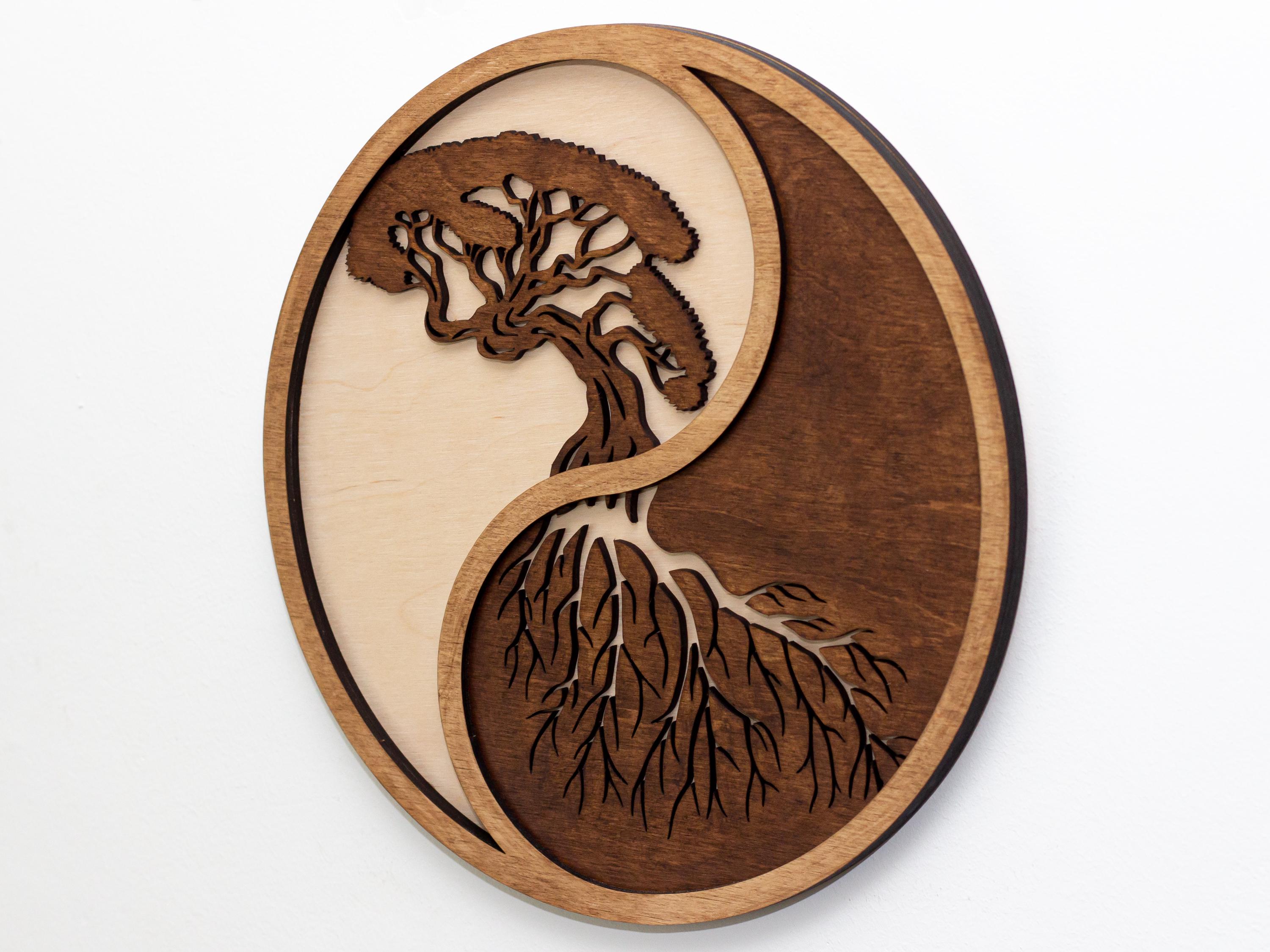 Yin Yang Tree Laser Cut File, Multilayer Wall Decor, Svg, Dxf - Etsy
