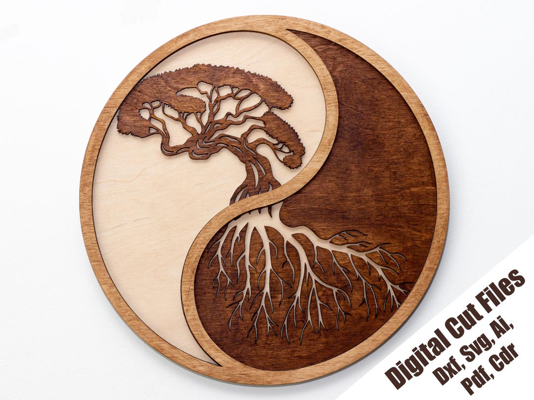 Yin Yang Tree Laser Cut File, Multilayer Wall Decor, Svg, Dxf - Etsy