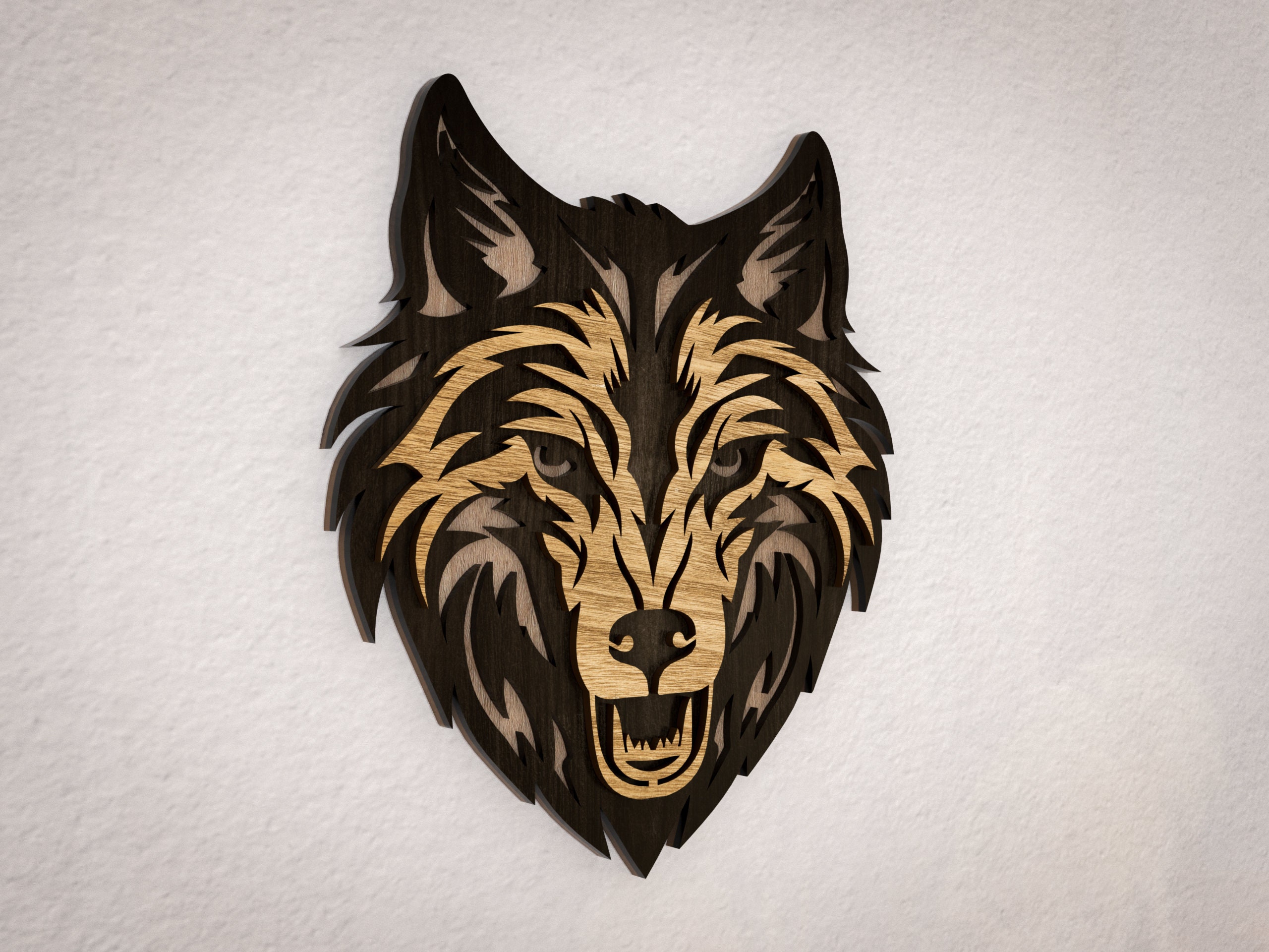Wolf Multilayer SVG, Laser Cut File, 3D Layered SVG, DXF, Wall Art - Etsy