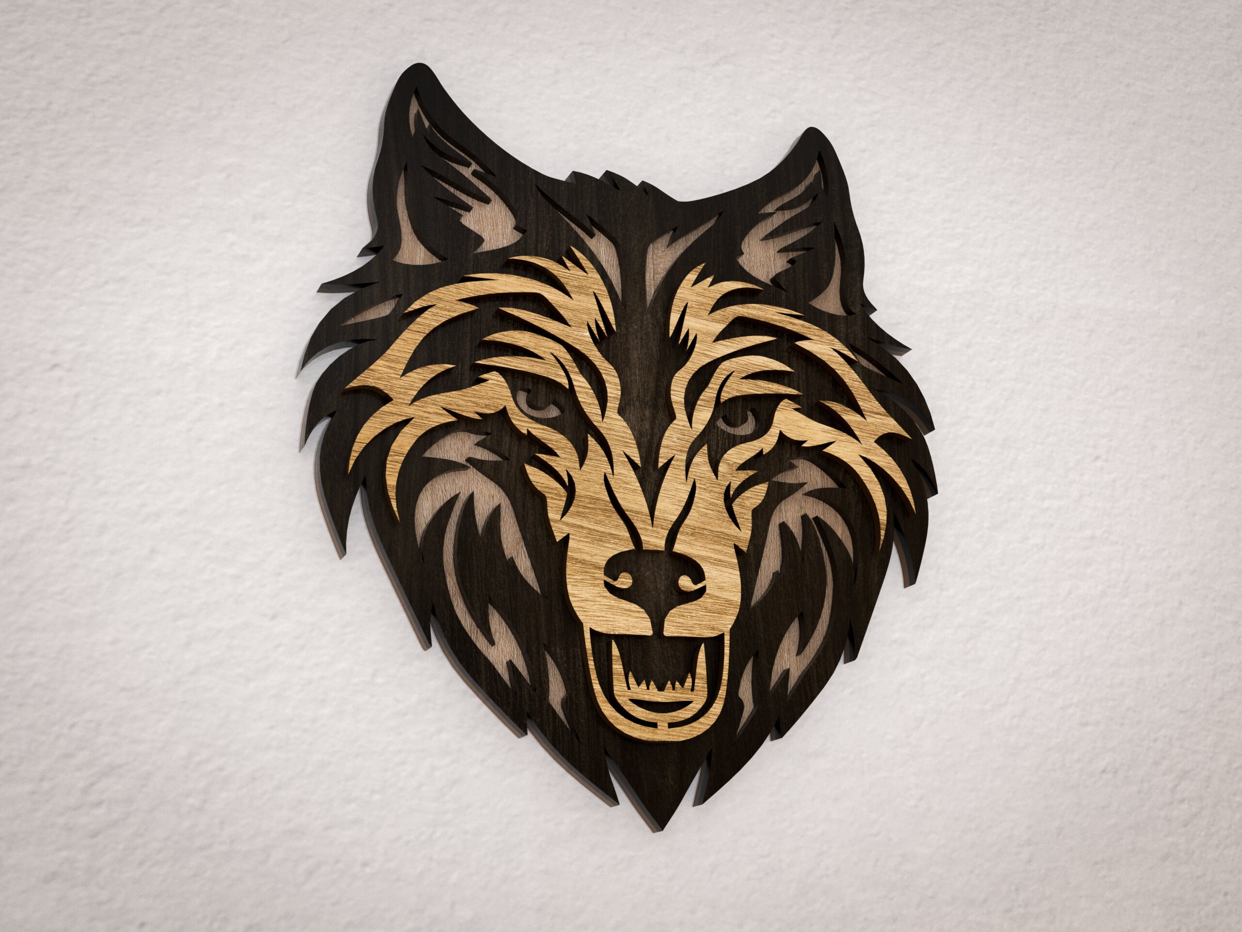 Wolf Multilayer SVG, Laser Cut File, 3D Layered SVG, DXF, Wall Art - Etsy