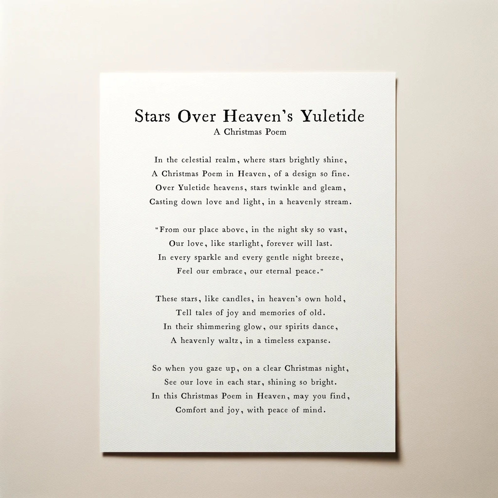 Christmas Poems, Christmas Poem From Heaven, Christmas Poem in Heaven ...