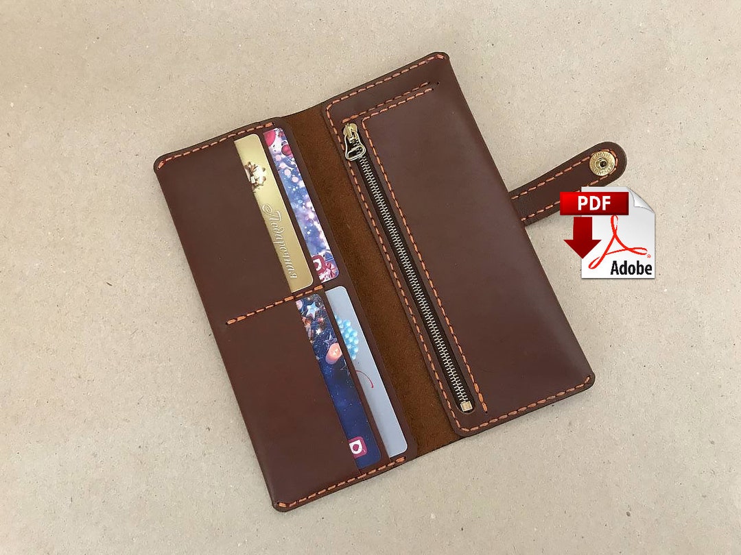 PDF Pattern Slim Long | Passport Wallet | Leather Wallet - Etsy