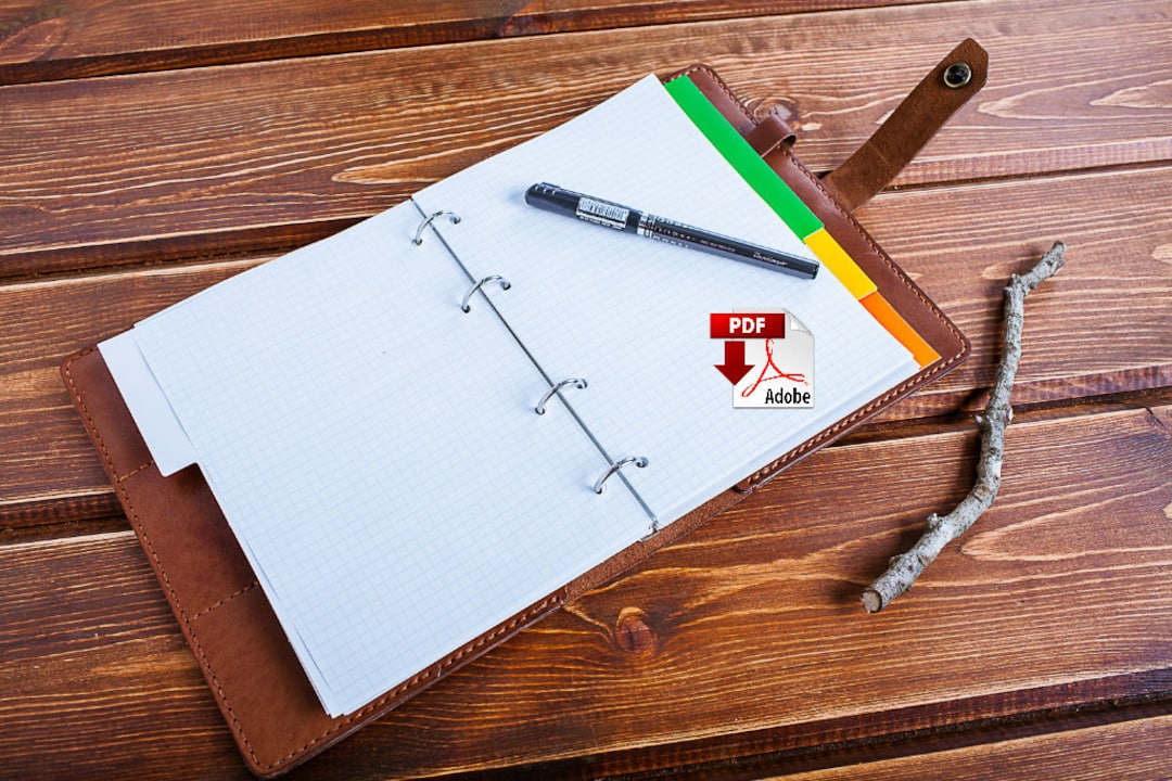 Leather Binder Ring - Notebook Cover Pattern - Journal Cover - Rocket ...